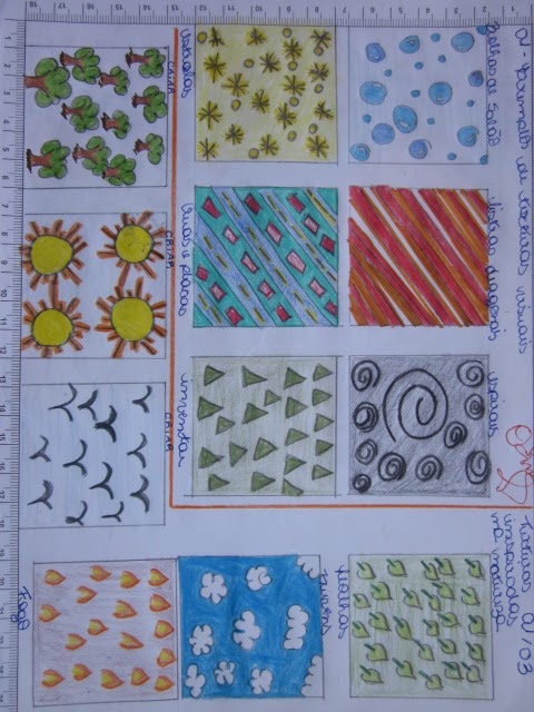 Artistas do Colégio Estadual Dona Branca : Desenho de texturas visuais